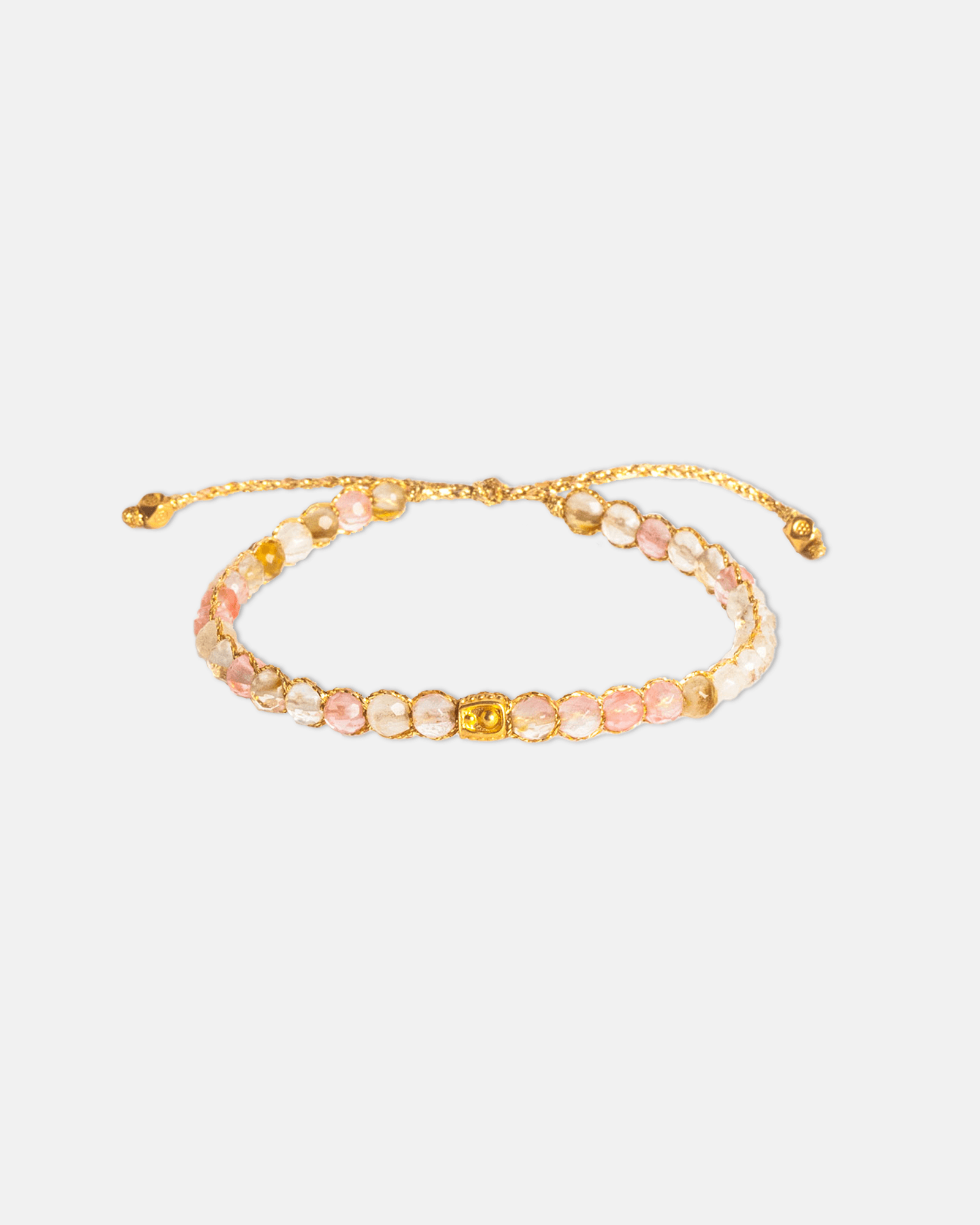 Exclusive Watermelon Quartz Gemstone Bracelets with Gold Yarn | Gold ...